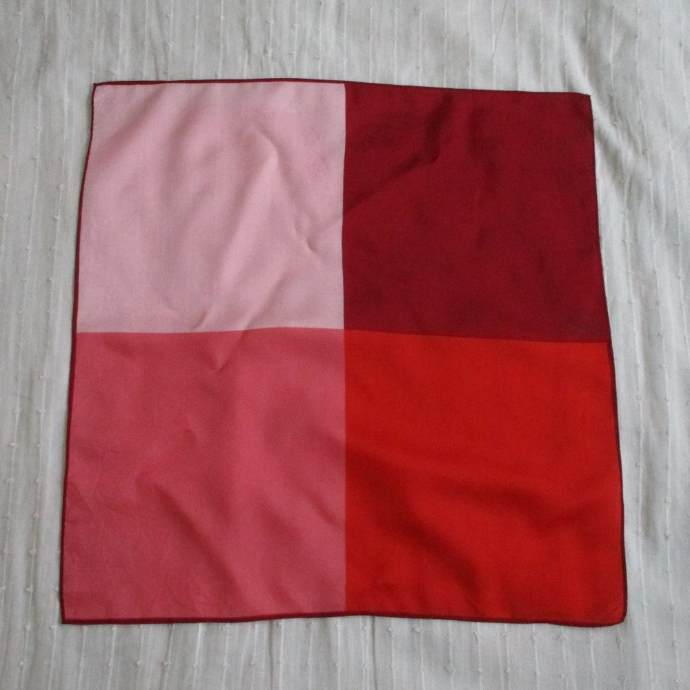 1970s Passion Pink Color Block Scarf - Gem